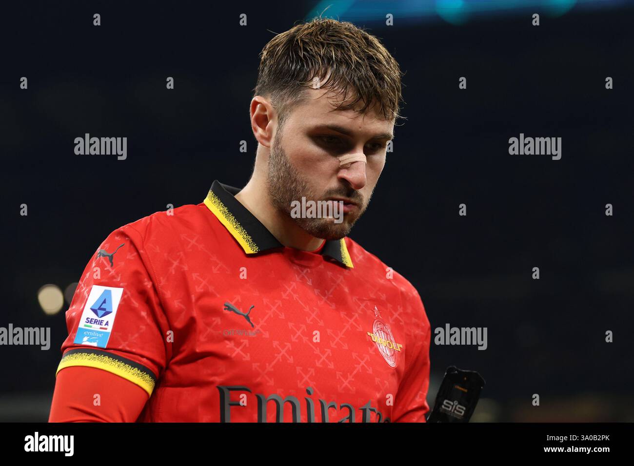 Milano, Italy. 02nd Mar, 2025. Santiago Gimenez of Ac Milan looks on ...