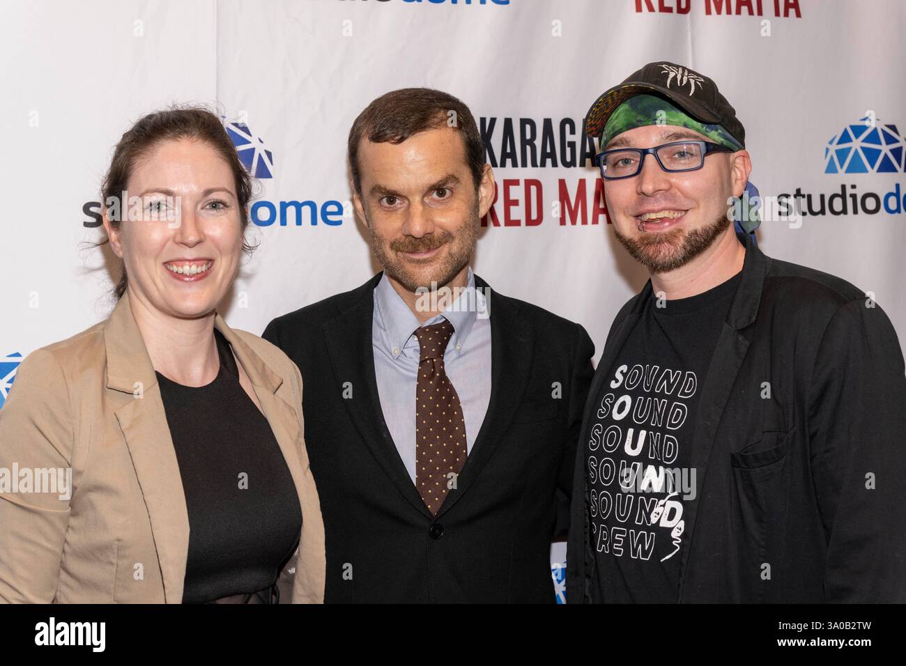Director Max Weissberg with sound crew attend the Los Angeles Premiere ...