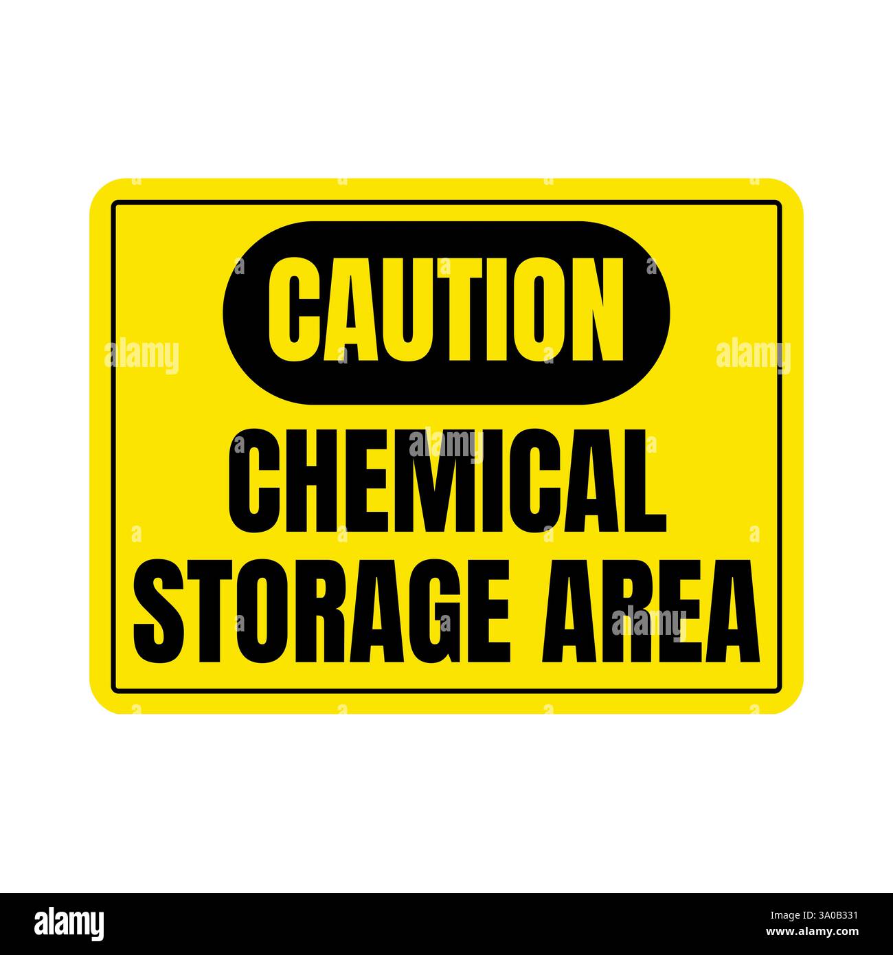 Caution chemical storage area sign Stock Photo - Alamy