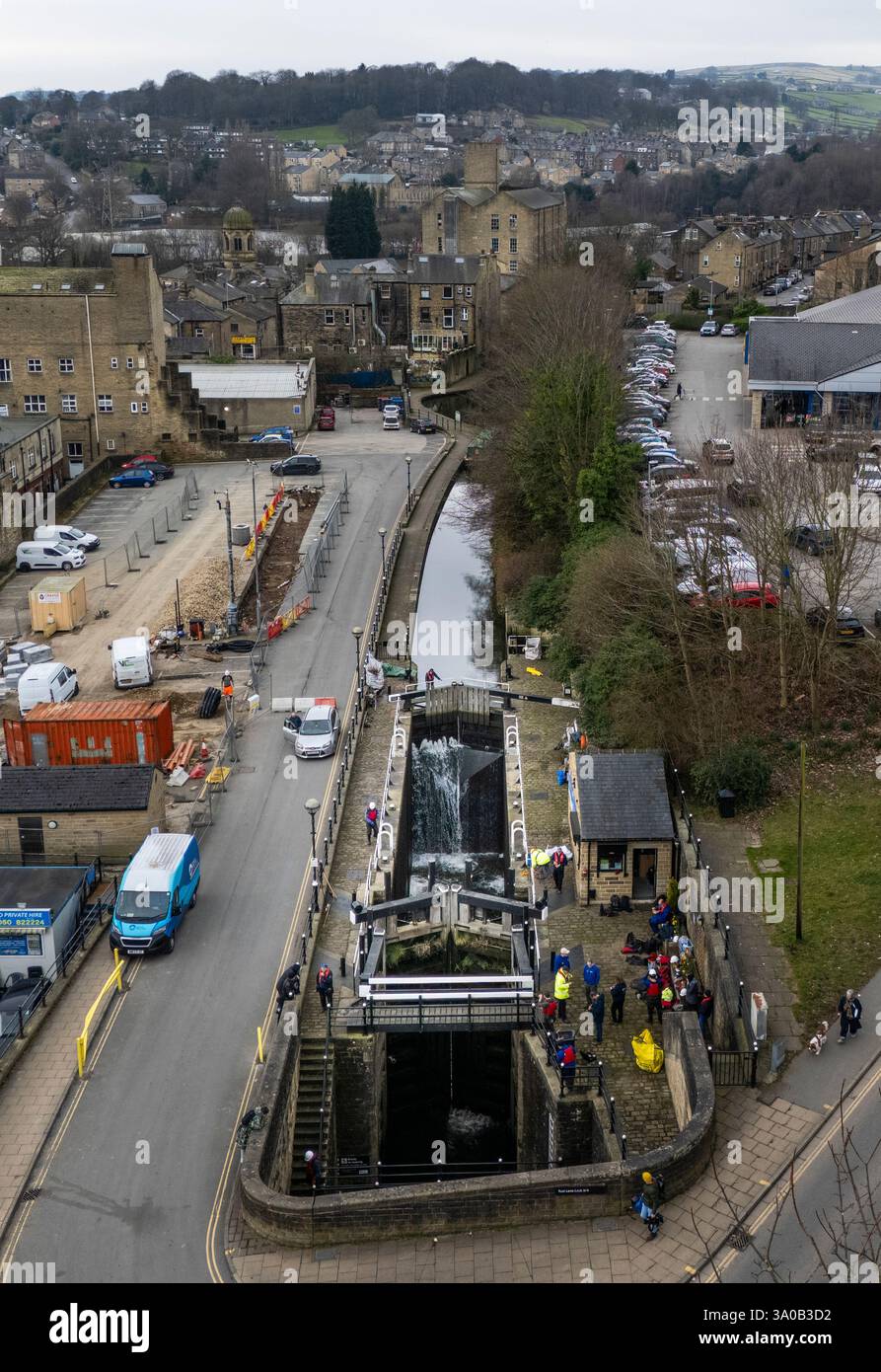 General view of UK's deepest single lock, Tuel Lane Lock, near Sowerby ...