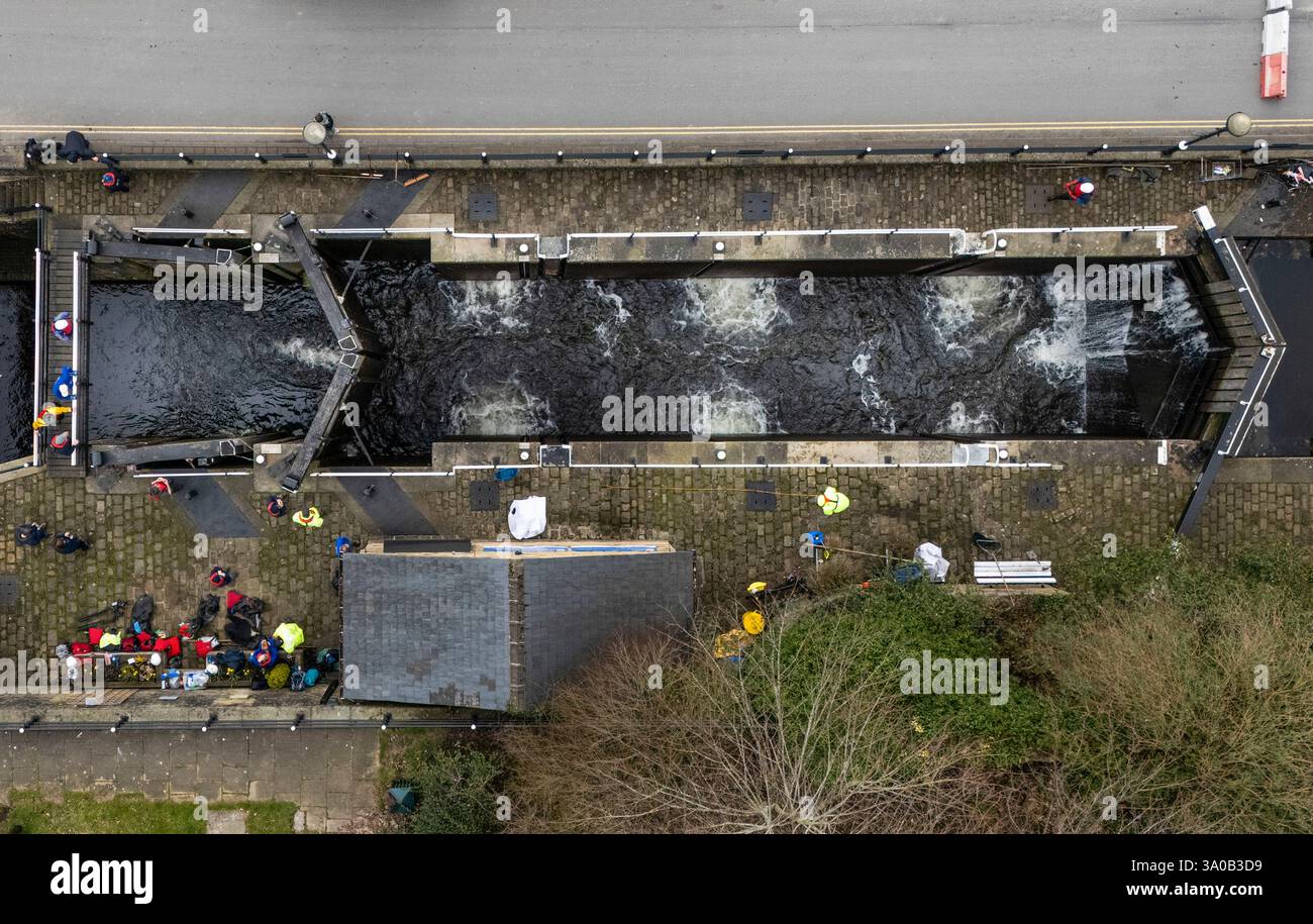 General view of UK's deepest single lock, Tuel Lane Lock, near Sowerby ...