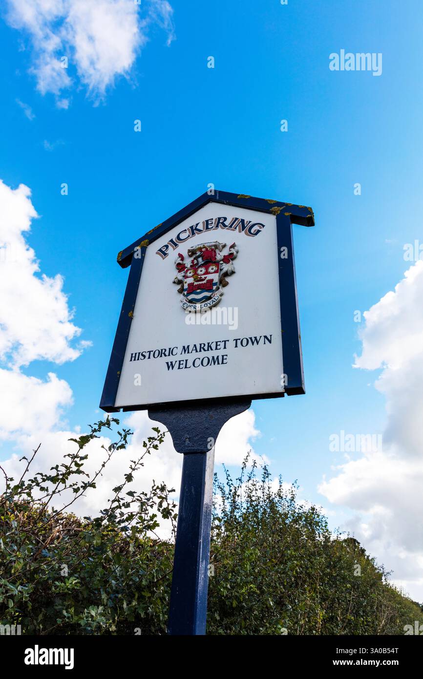 Pickering, Pickering UK, Pickering welcome sign, sign, signs, Pickering ...