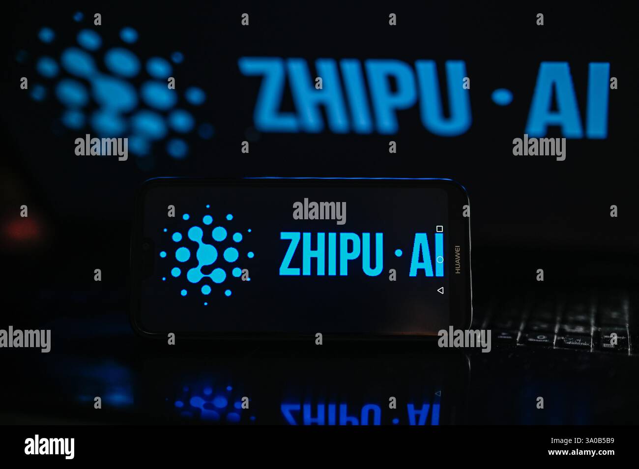 In this photo illustration, a Zhipu AI logo is displayed on a smartphone with Zhipu AI logo in ...