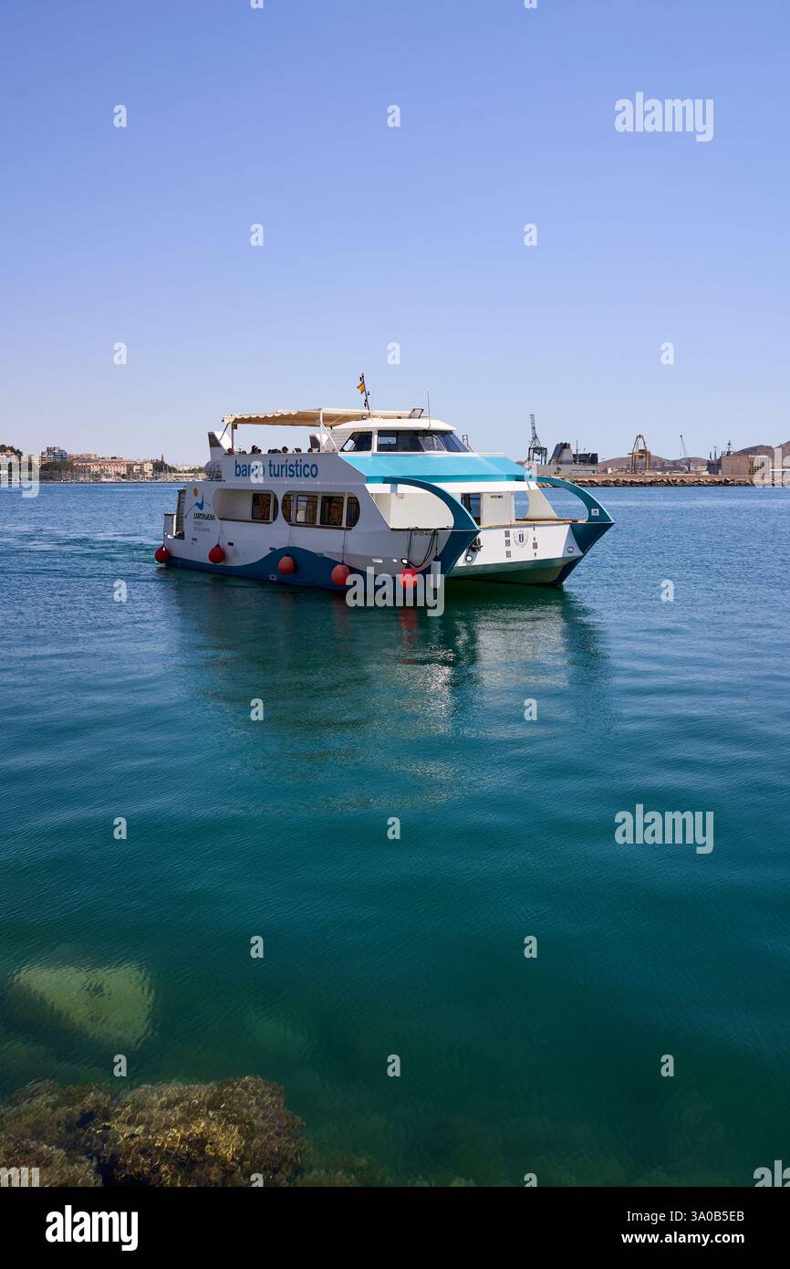 Sightseeing Boat Around Cartagena, Murcia, Spain 2024-07-03 Stock Photo ...