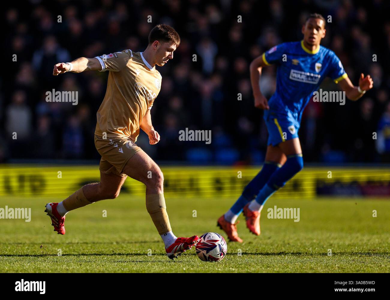 Bromley's Adam Mayor (left) during the Sky Bet League Two match at ...