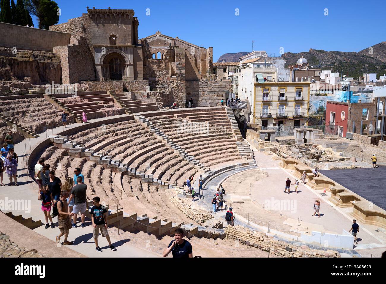 Ruins of the Roman amphitheater in Cartagena, Spain Stock Photo - Alamy