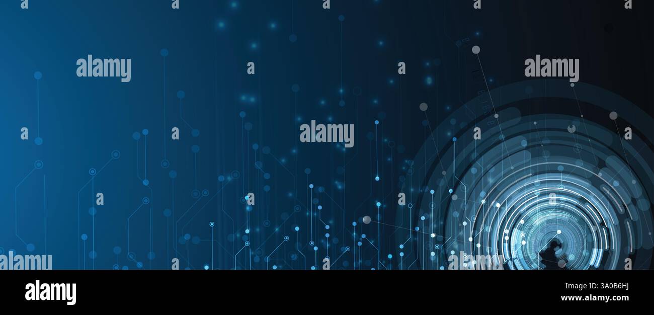 Technology data an network connection visual business background Stock ...