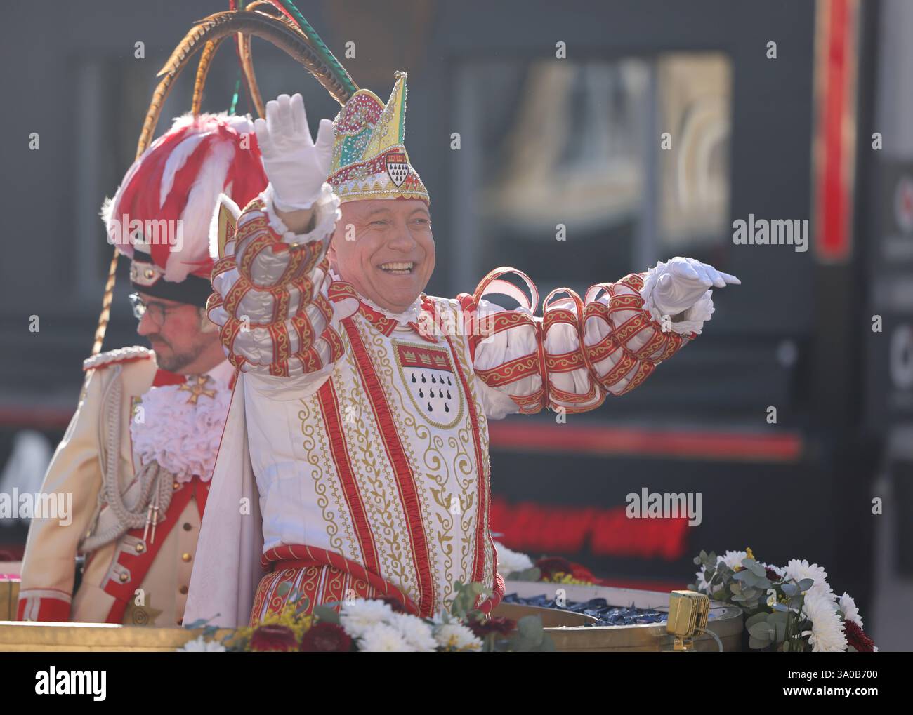 Cologne, Germany. 03rd Mar, 2025. Prince René I (René Klöver) greets ...