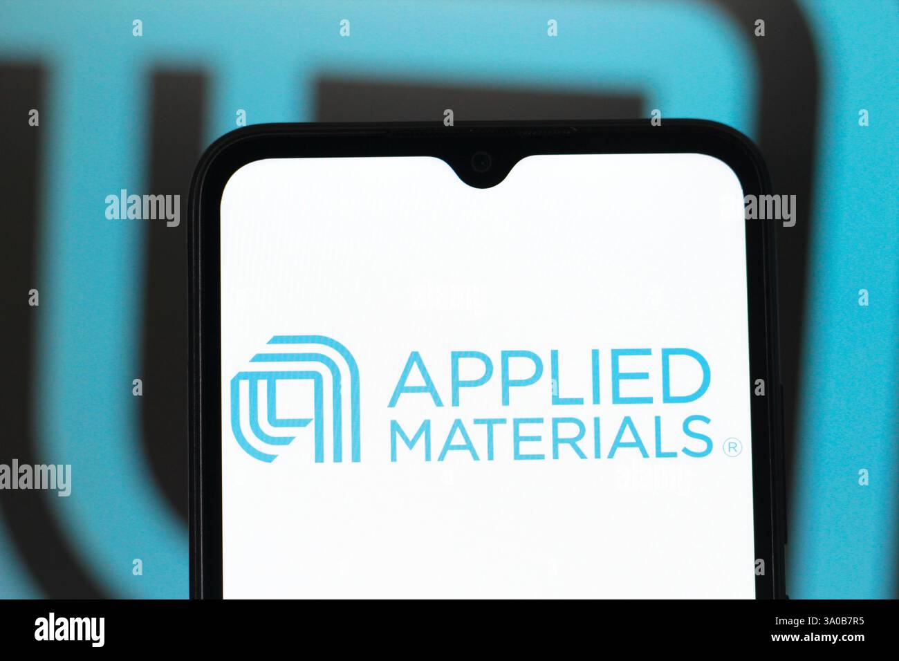 In this photo illustration, the Applied Materials logo is seen ...