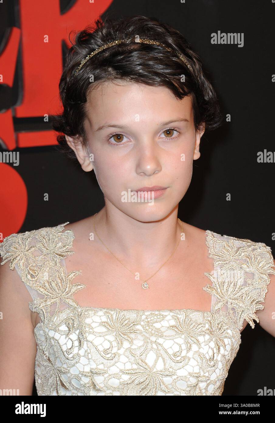 Millie Brown arriving at the premiere of Netflix's 'Stranger Things' at ...