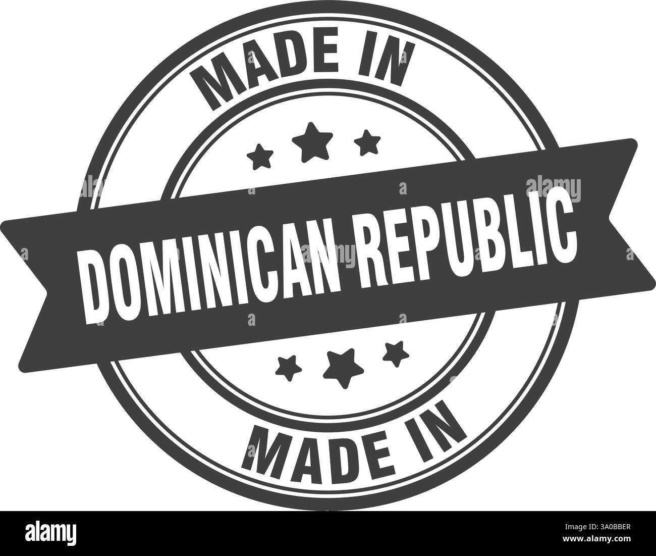Made in Dominican Republic stamp. Made in Dominican Republic round sign ...
