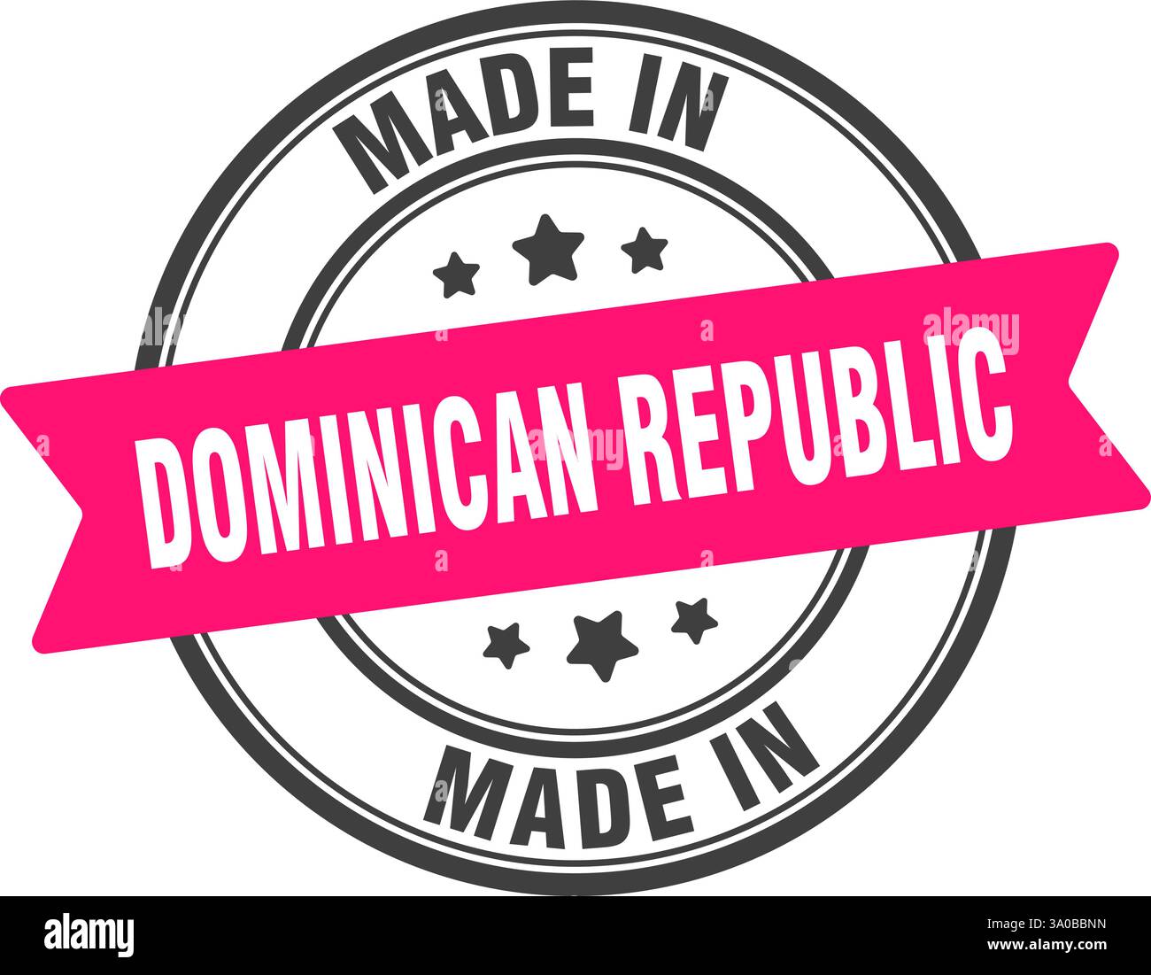 Made in Dominican Republic stamp. Made in Dominican Republic round sign ...