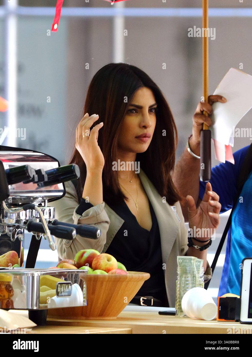 Actress Priyanka Chopra was on the set of the TV Show 'Quantico' on ...