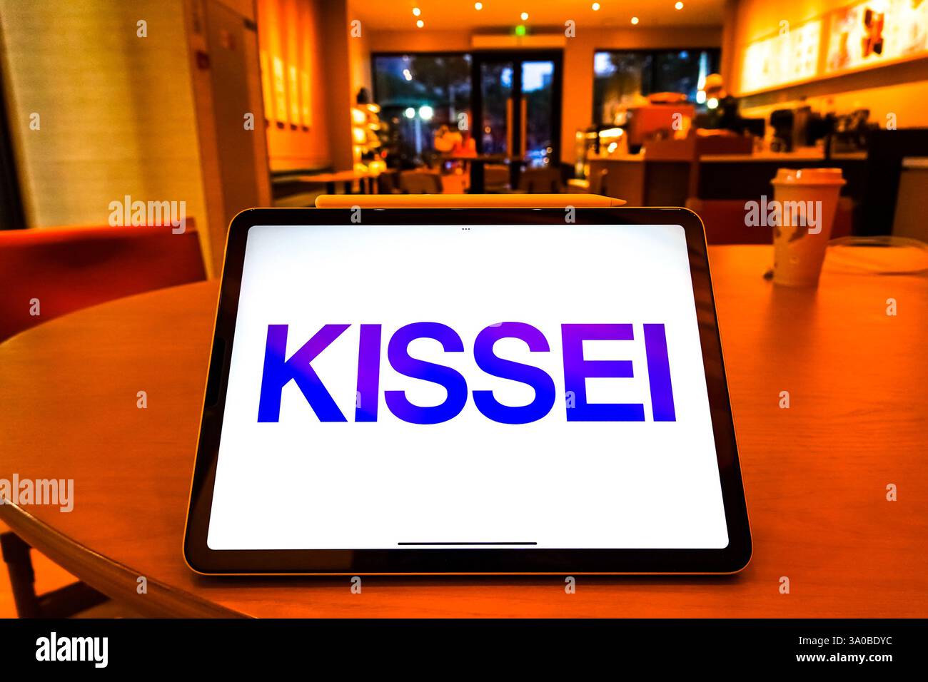 In this photo illustration, a Kissei Pharmaceutical logo is displayed ...