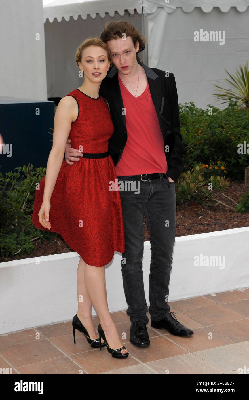Sarah Gadon & Caleb Landry Jones. 'Antiviral' photocall at at the 65th Cannes Film Festival ...