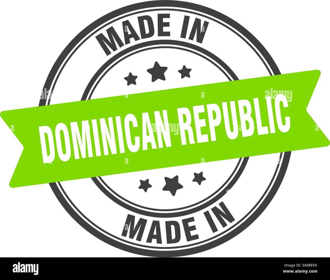 Made in Dominican Republic stamp. Made in Dominican Republic round sign ...
