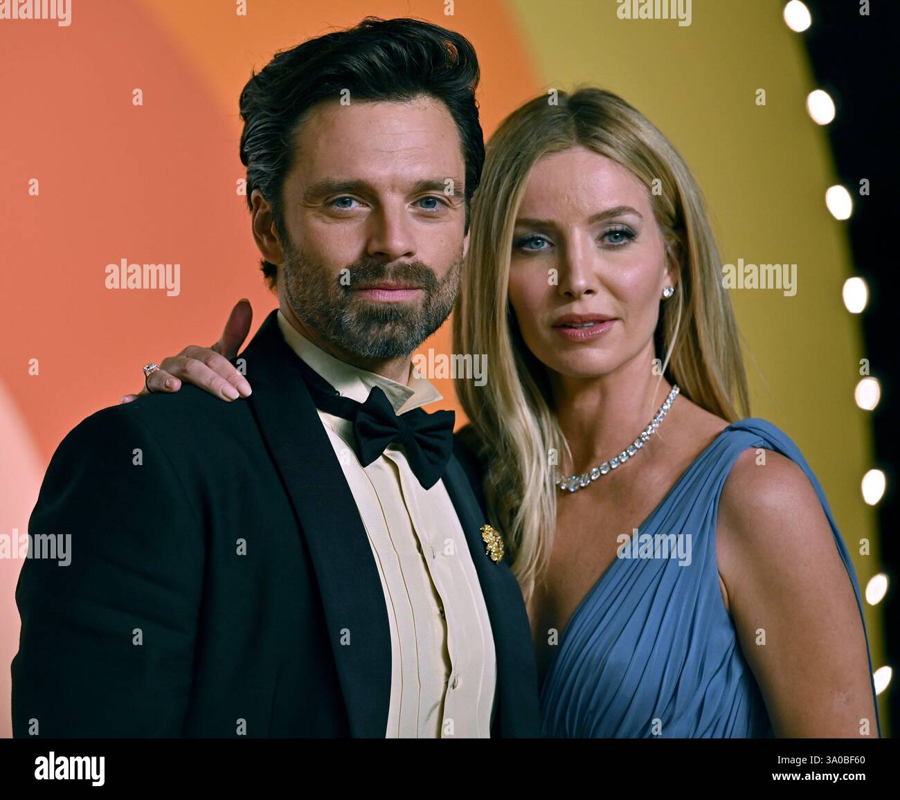 Sebastian Stan (L) and Annabelle Wallis arrive for the Vanity Fair ...
