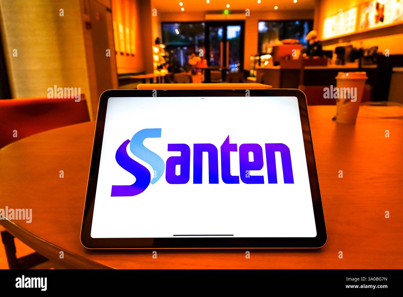 In this photo illustration, a Santen Pharmaceutical Co.(SNPHY) logo is ...