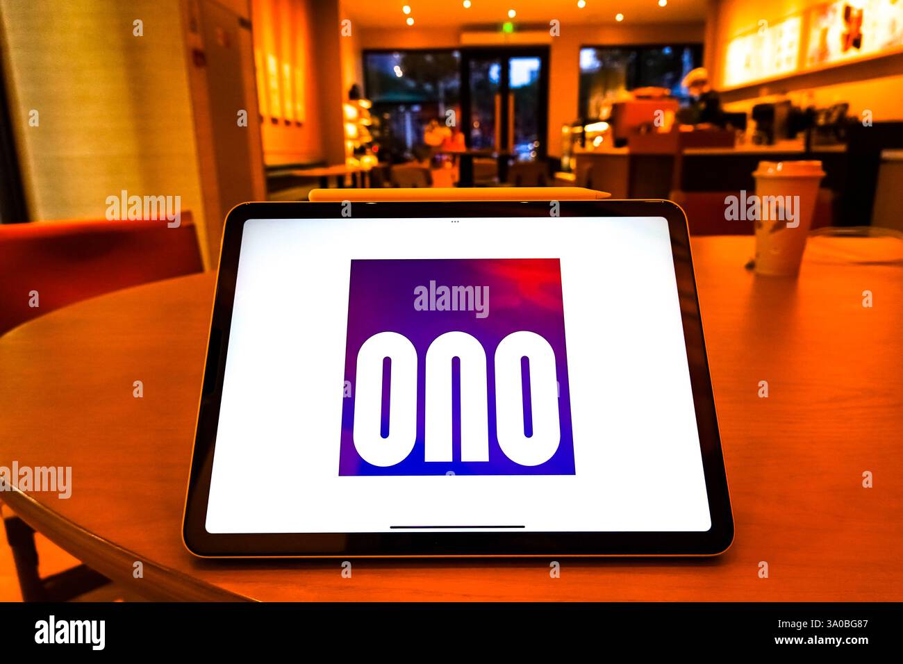 In this photo illustration, an Ono Pharmaceutical Co(OPHLY) logo is ...