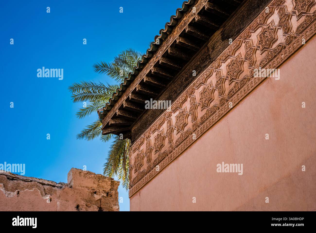 Roof details at the Saadian Tombs, Marrakech, Morocco Stock Photo - Alamy