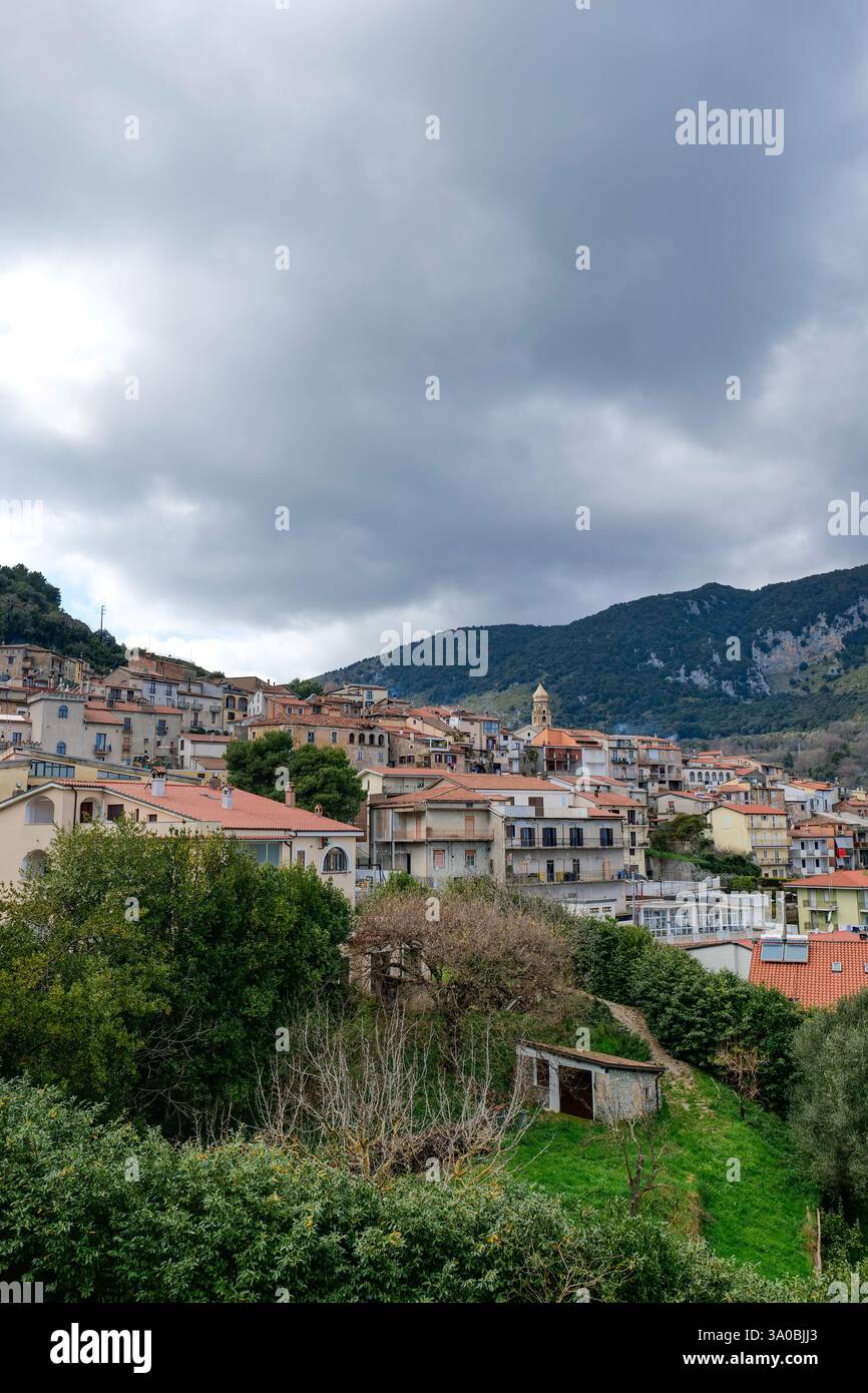 The landscape of San Giovanni a Piro, a small town in the province of ...