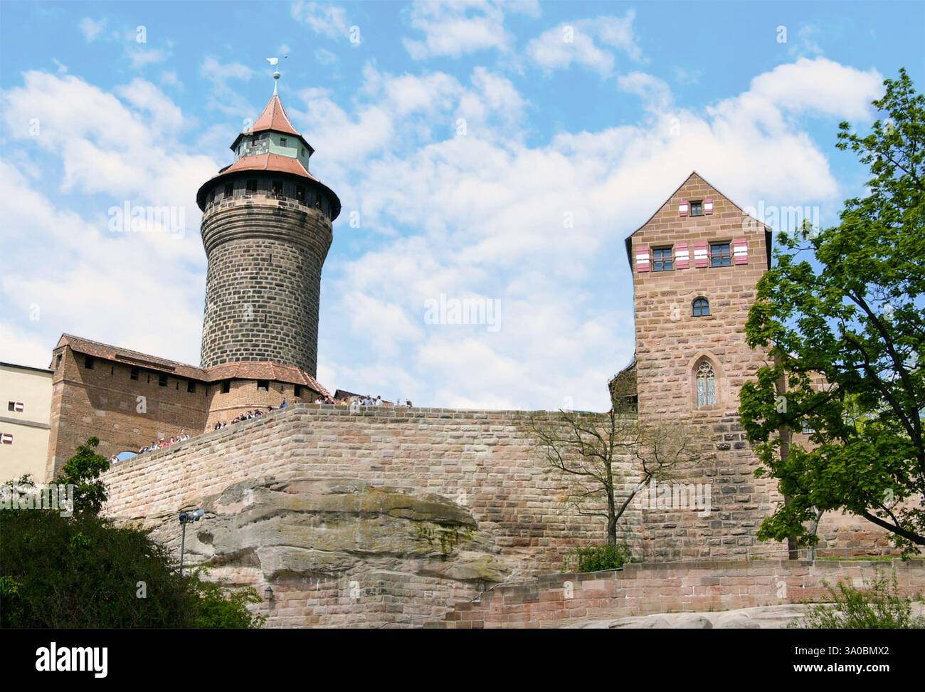 Nuremberg castle in Franconia, Bavaria, with Freiung, Walburgis Chapel ...