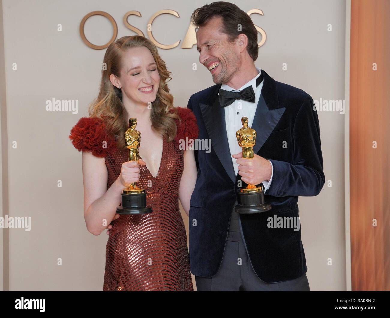 Los Angeles, USA. 02nd Mar, 2025. (L-R) Victoria Warmerdam and Trent ...