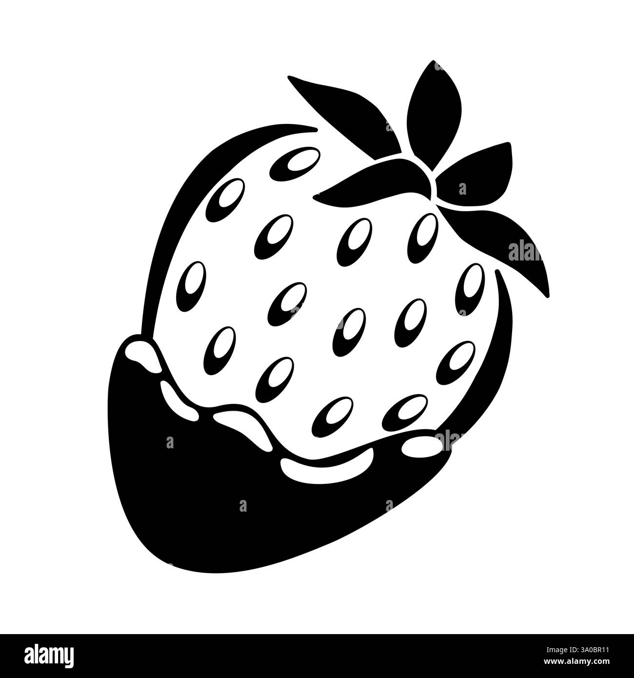Icon of chocolate covered strawberry. Ink fruit vector symbol Stock ...