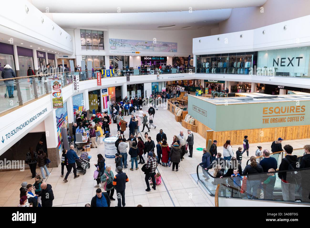 Inside Victoria Shopping Centre in Southend on Sea, Essex, UK, busy ...