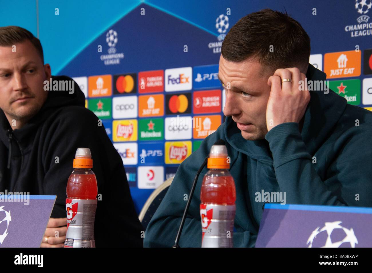 Copenhagen, Denmark. 11th Dec, 2023. Head coach Jacob Neestrup ( L) and Lukas Lerager (R) attend ...