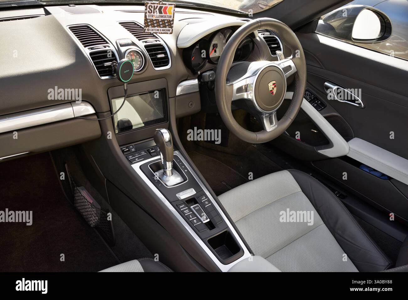 Interior and cockpit of a Porsche Boxster German sporstcar Stock Photo ...
