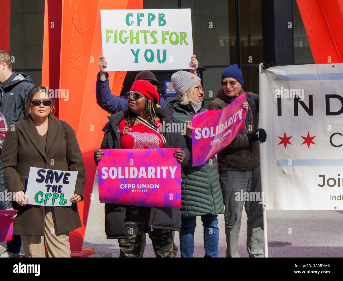 Protest against Consumer Financial Protection Bureau employee firings ...