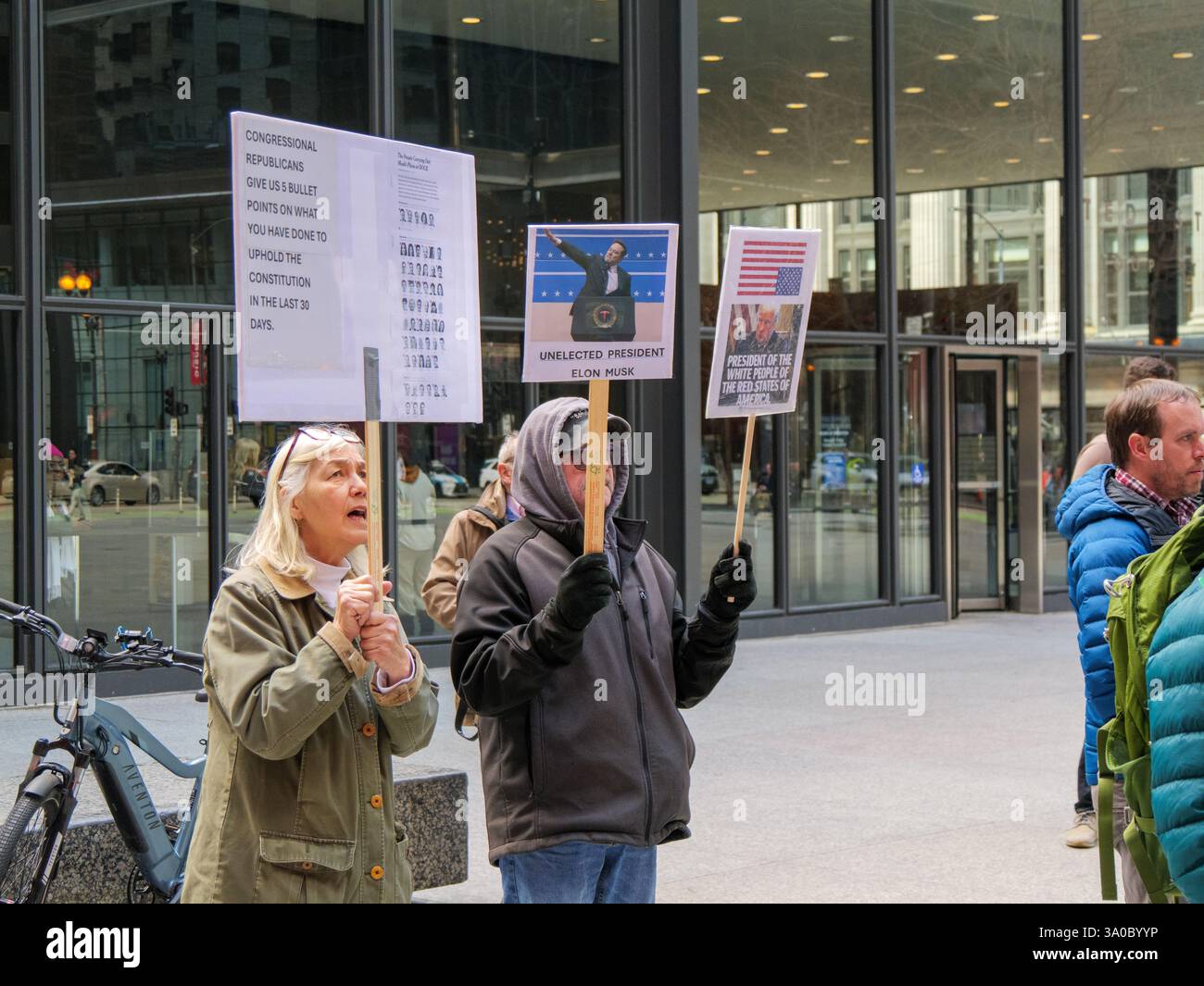 Protest against Consumer Financial Protection Bureau employee firings ...