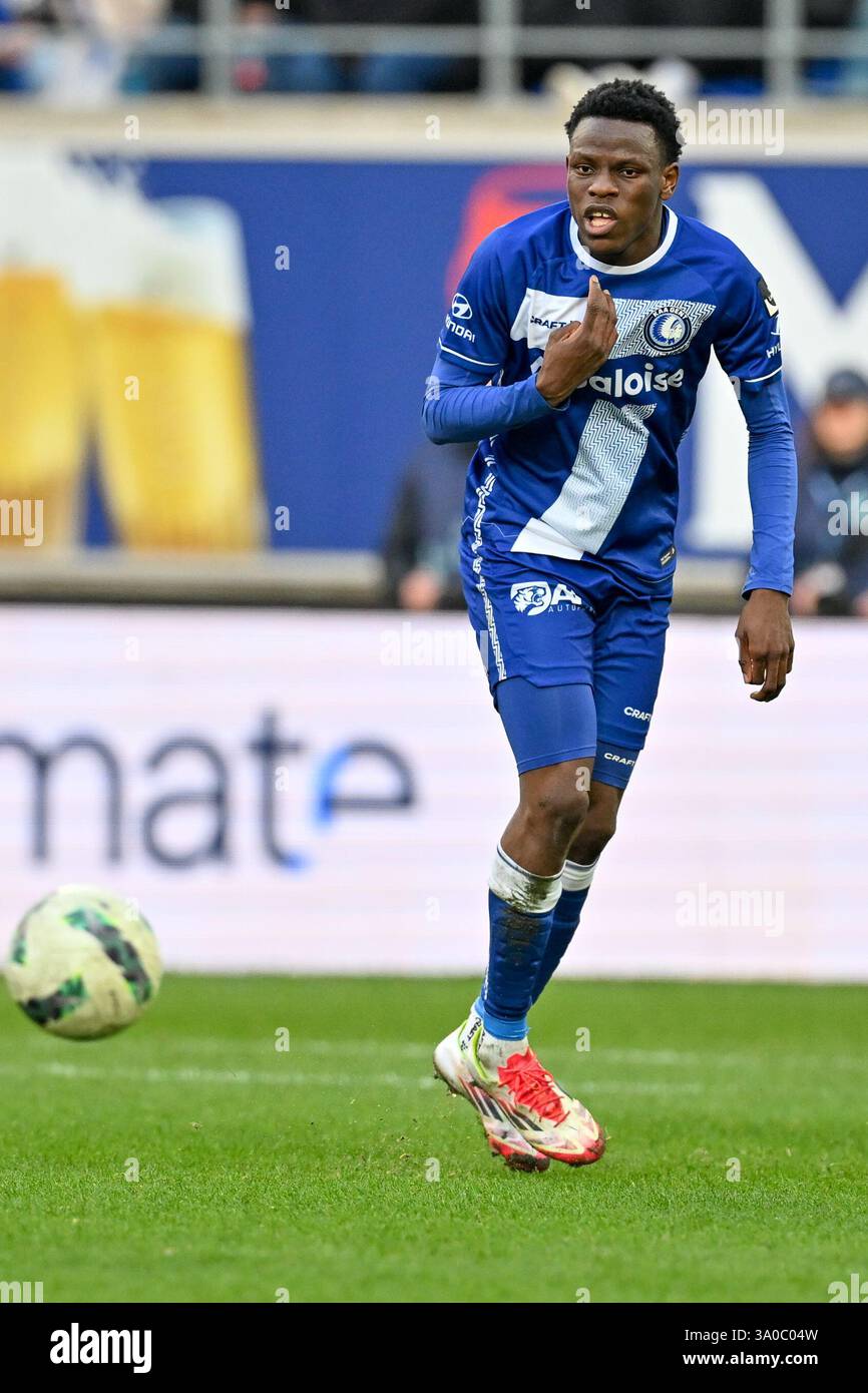 Gent, Belgium. 01st Mar, 2025. Hyllarion Goore (45) of AA Gent pictured ...