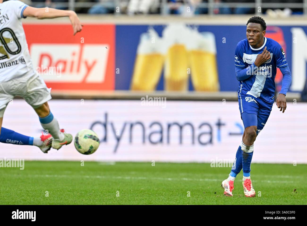 Gent, Belgium. 01st Mar, 2025. Hyllarion Goore (45) of AA Gent pictured ...