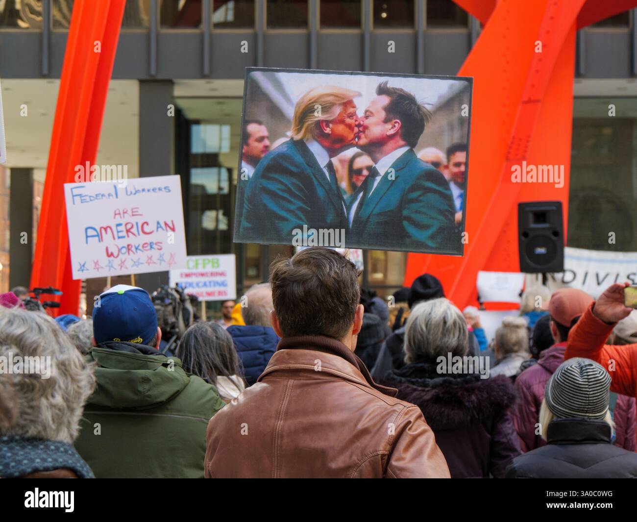 Protest against Consumer Financial Protection Bureau employee firings ...