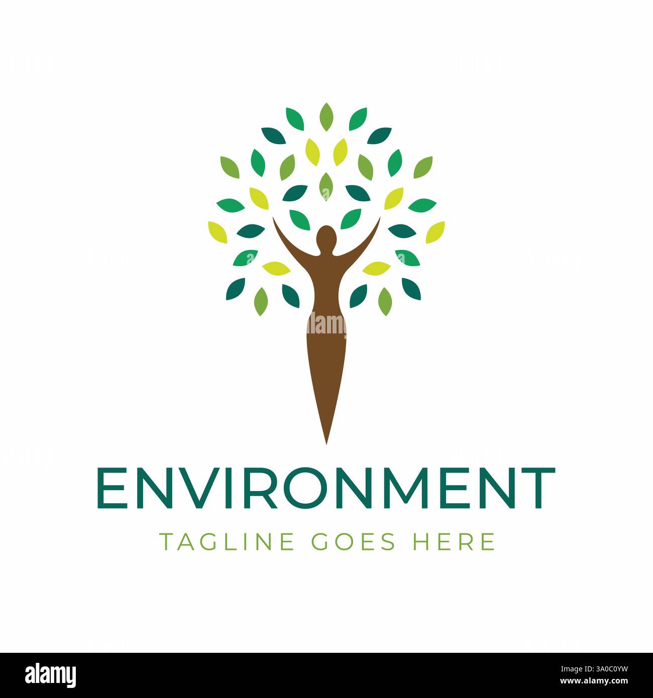 Eco Friendly Logo Design Featuring Human Tree Symbol for Growth and ...