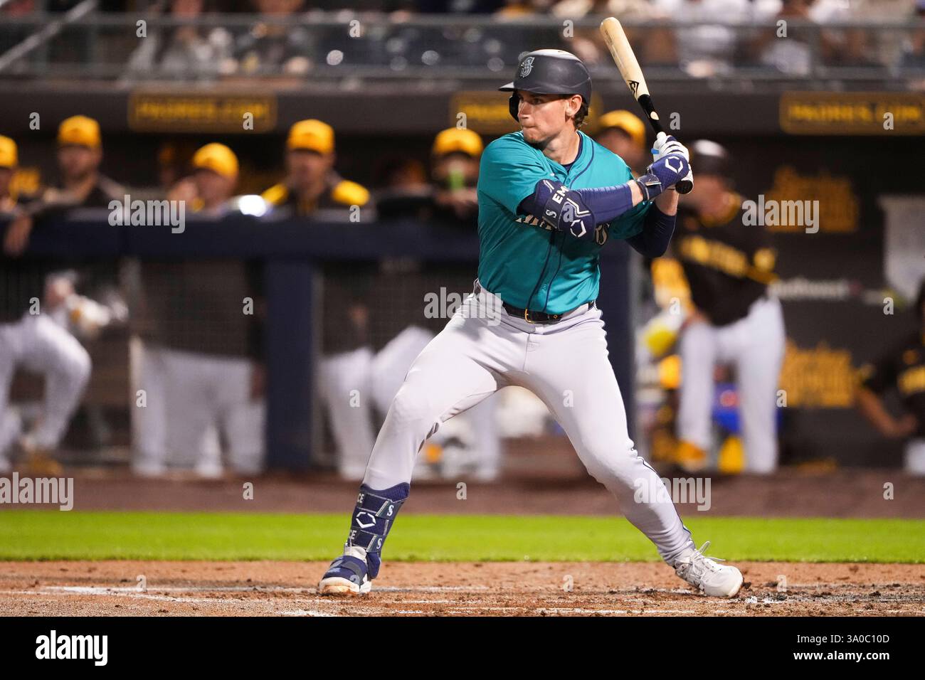 Seattle Mariners' Colt Emerson waits for a pitch against the San Diego ...