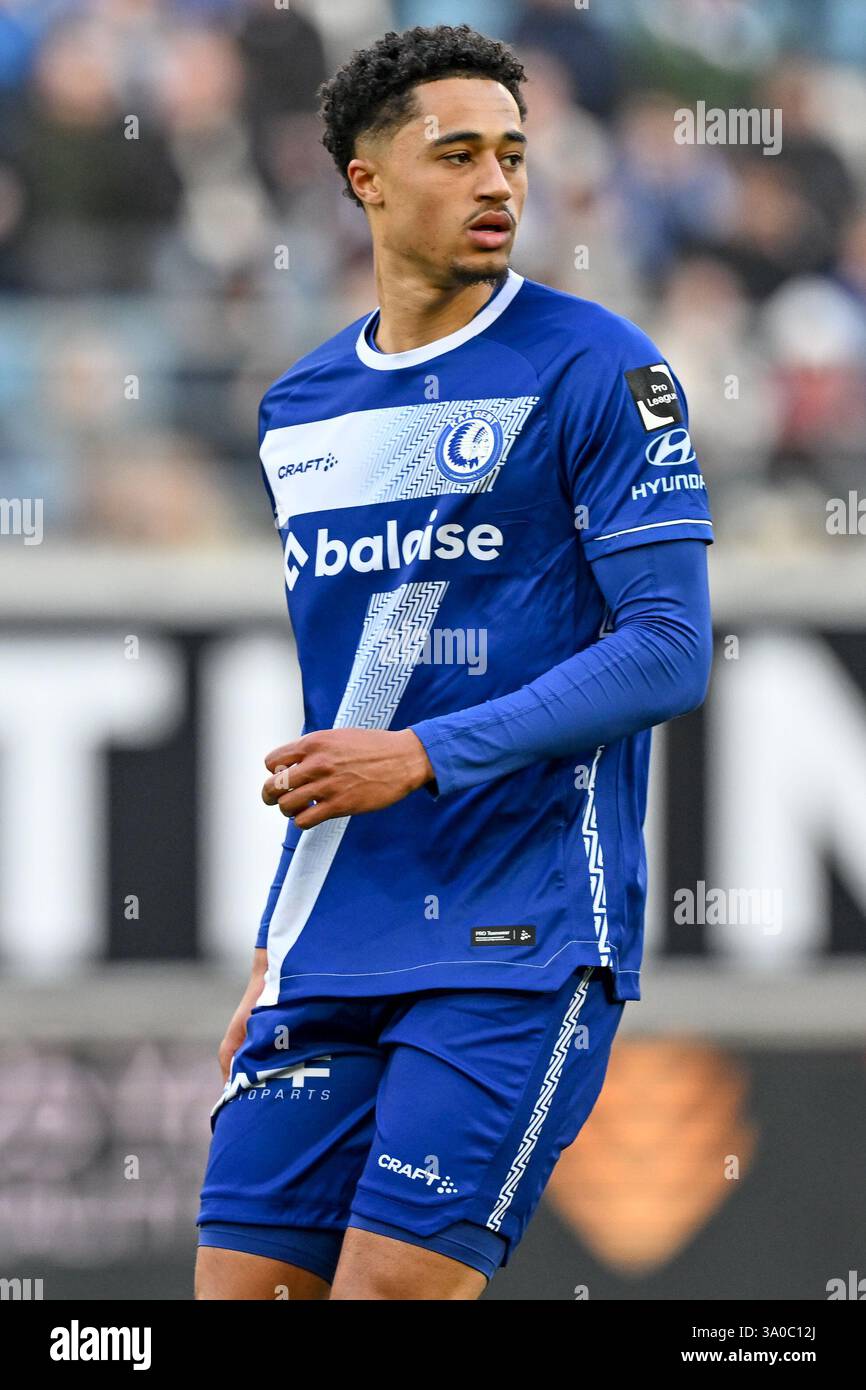 Gent, Belgium. 01st Mar, 2025. Aime Omgba (10) of AA Gent pictured ...