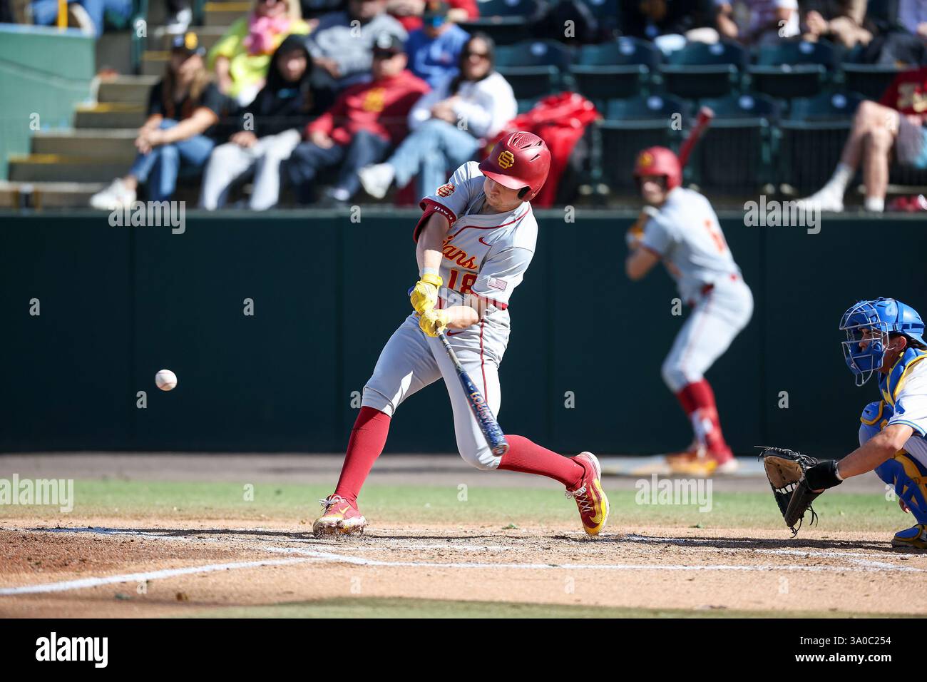 Los Angeles, USA. 2nd Mar, 2025. USC's Kade Higgins (18) during an NCAA ...