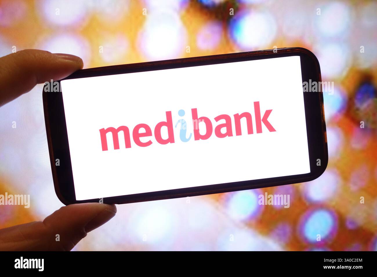 In this photo illustration, the Medibank company logo is seen displayed ...