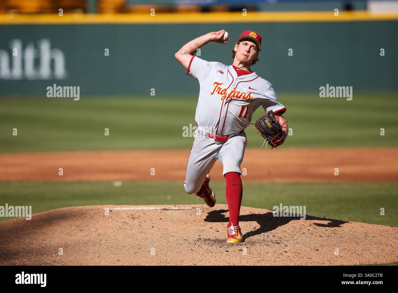Los Angeles, USA. 2nd Mar, 2025. USC Pitcher Michael Ebner (11 ...