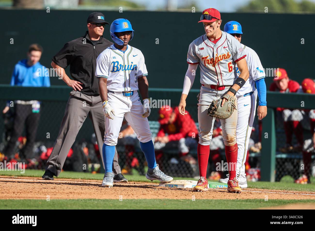 March 2, 2025: UCLA Dean West (36) on 1st base during an NCAA baseball ...