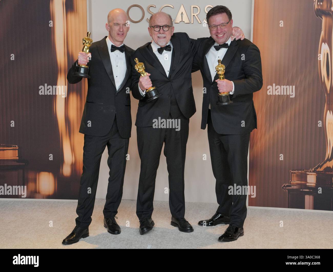 Los Angeles, USA. 02nd Mar, 2025. (L-R) Gareth John, Richard King and ...