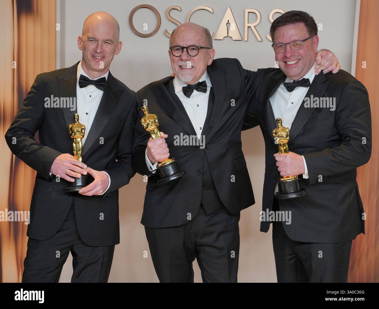 (L-R) Gareth John, Richard King and Ron Bartlett, winners of the Best ...