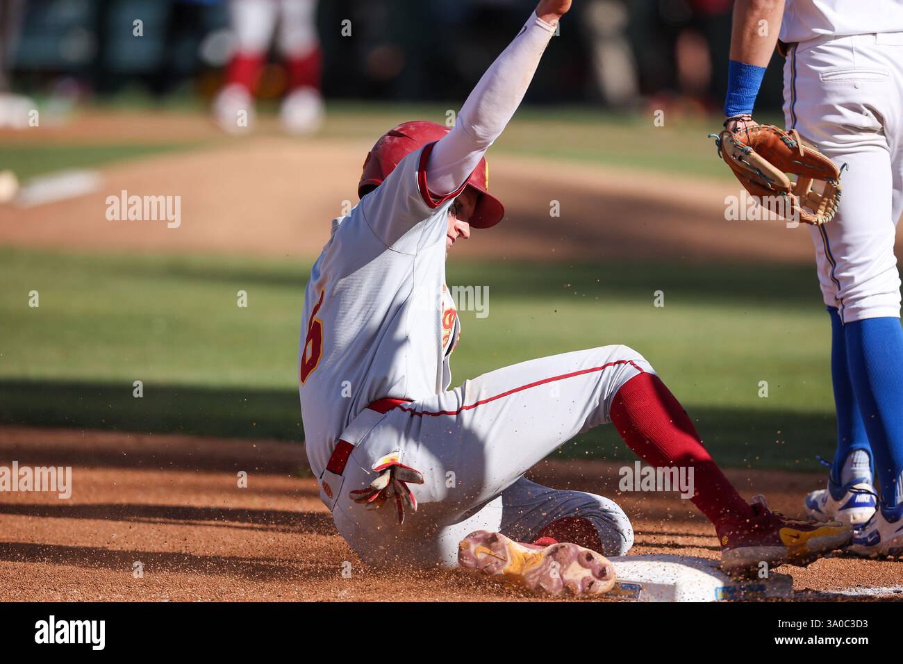 March 2, 2025: USCâ€™s Dean Carpentier (6) slides into third base ...