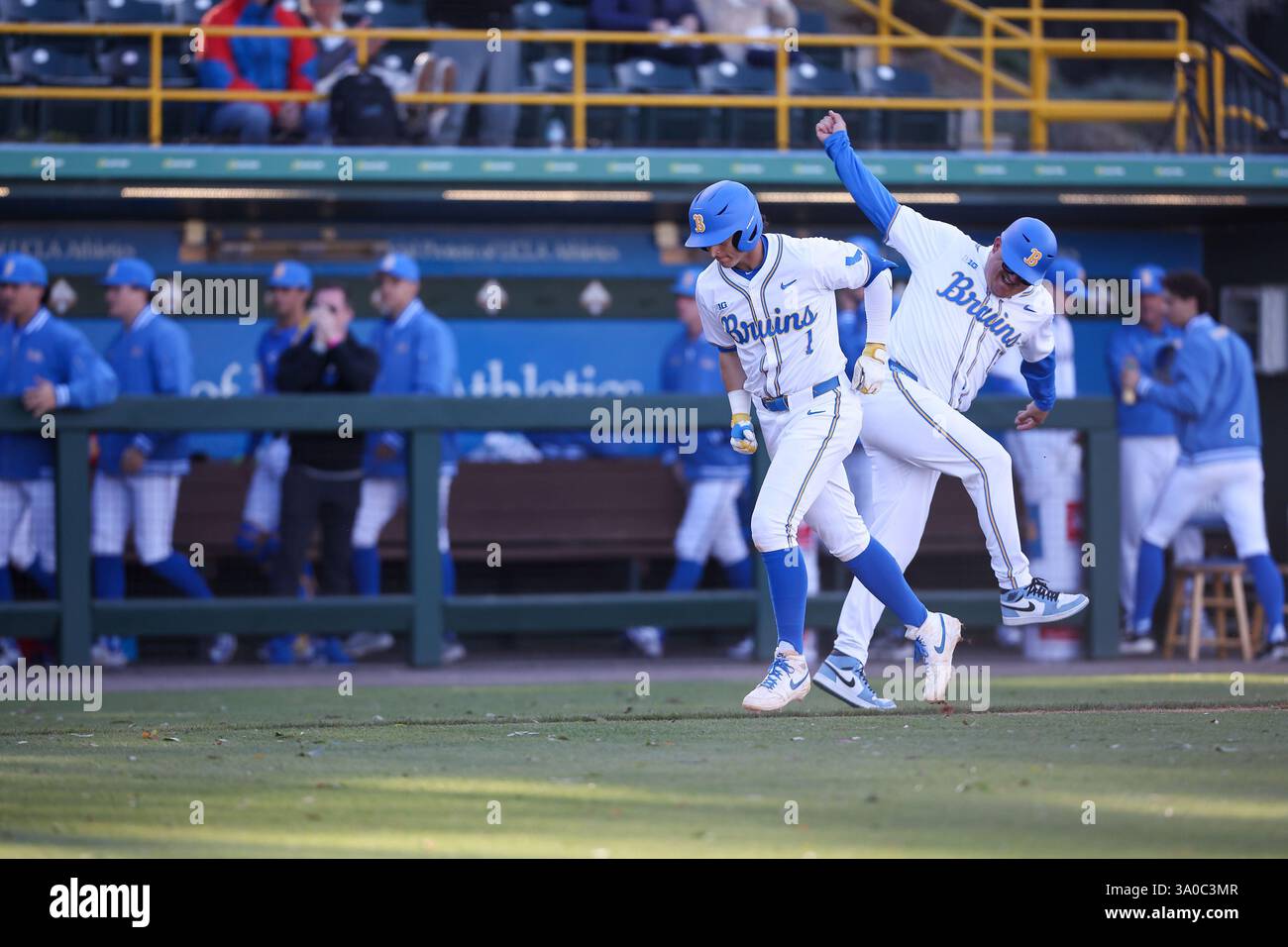 March 2, 2025: UCLAâ€™s Roch Cholowsky (1) trots home following his ...