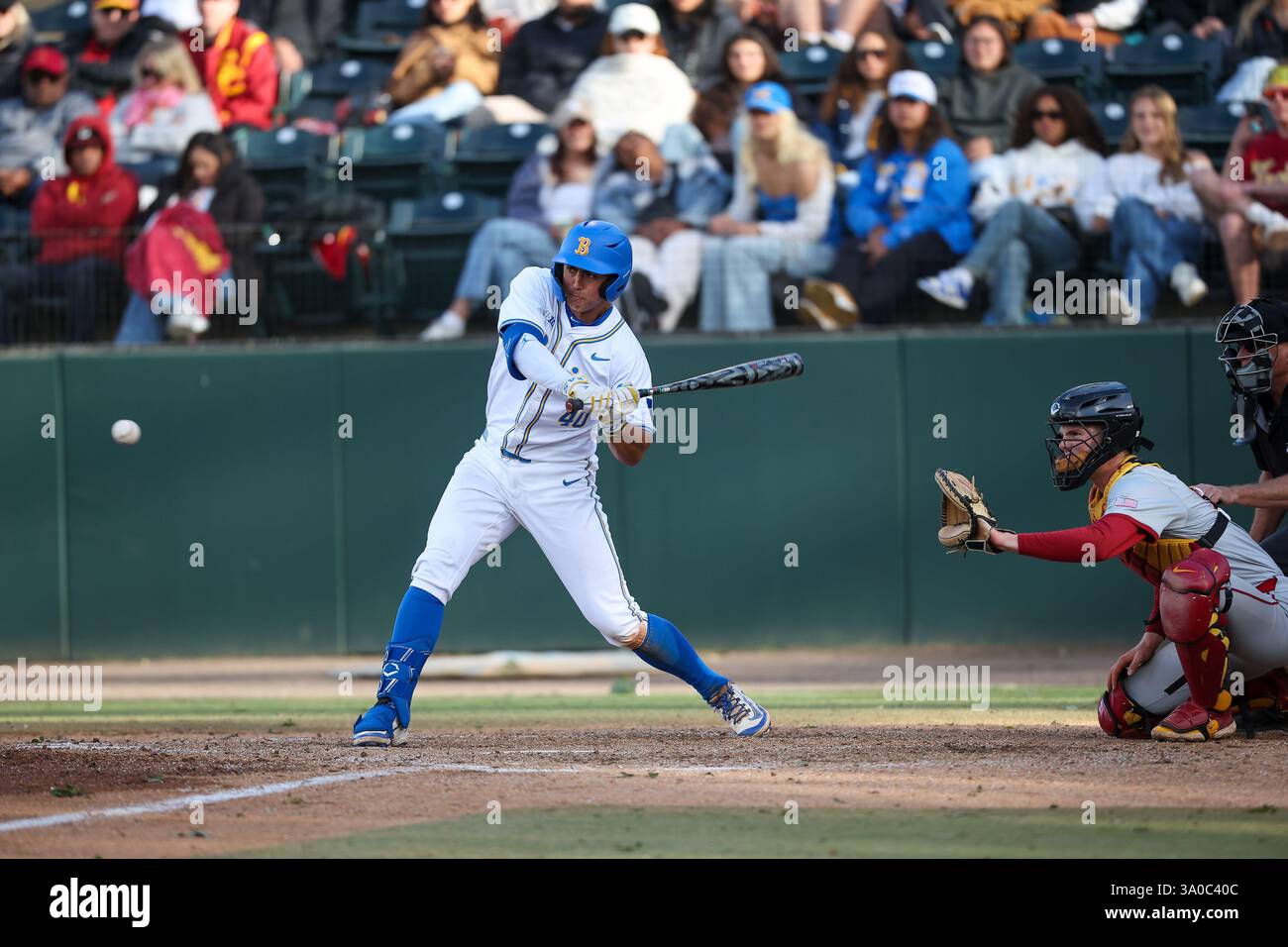 Los Angeles, USA. 2nd Mar, 2025. UCLA catcher Cashel Dugger (40) at bat ...