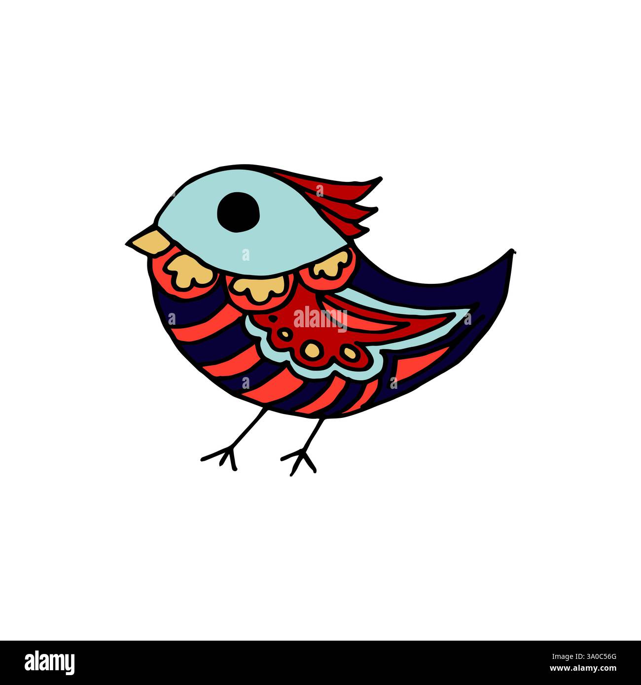 Birdie. Textile template. Decorative folk element, ethnic decor ...