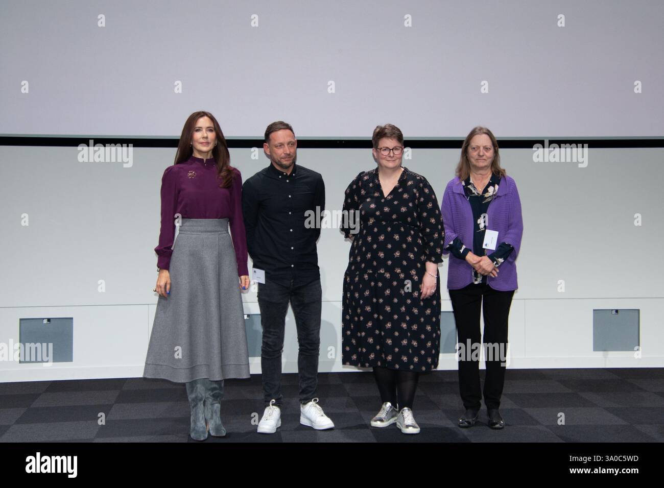 H.M. The Queen Mary of Denmark (L) and the winners of the Rare prize ...